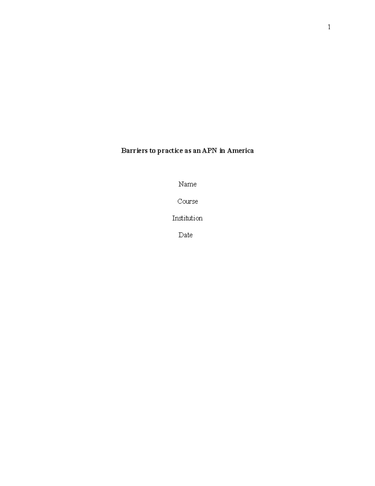 Barriers to APN practice-NR506 - Barriers to practice as an APN in ...