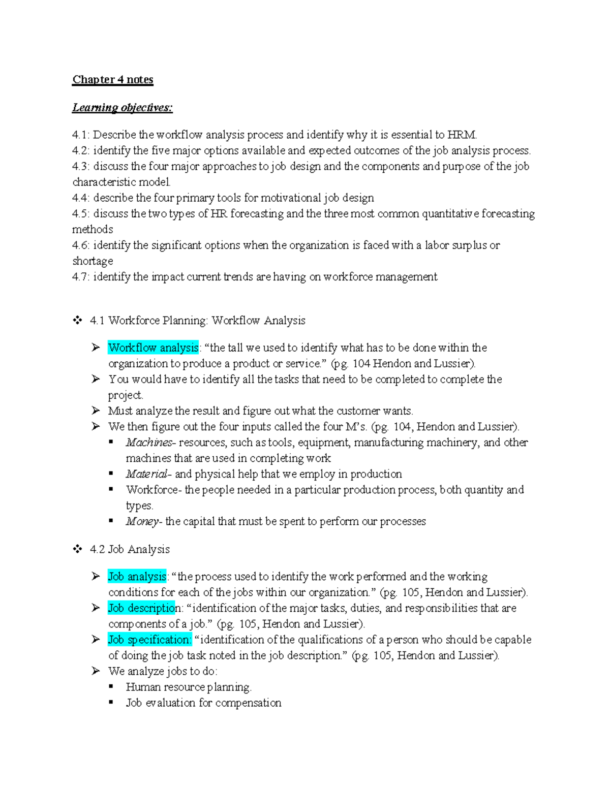 Chapter 4 notes - Chapter 4 notes Learning objectives: 4: Describe the ...