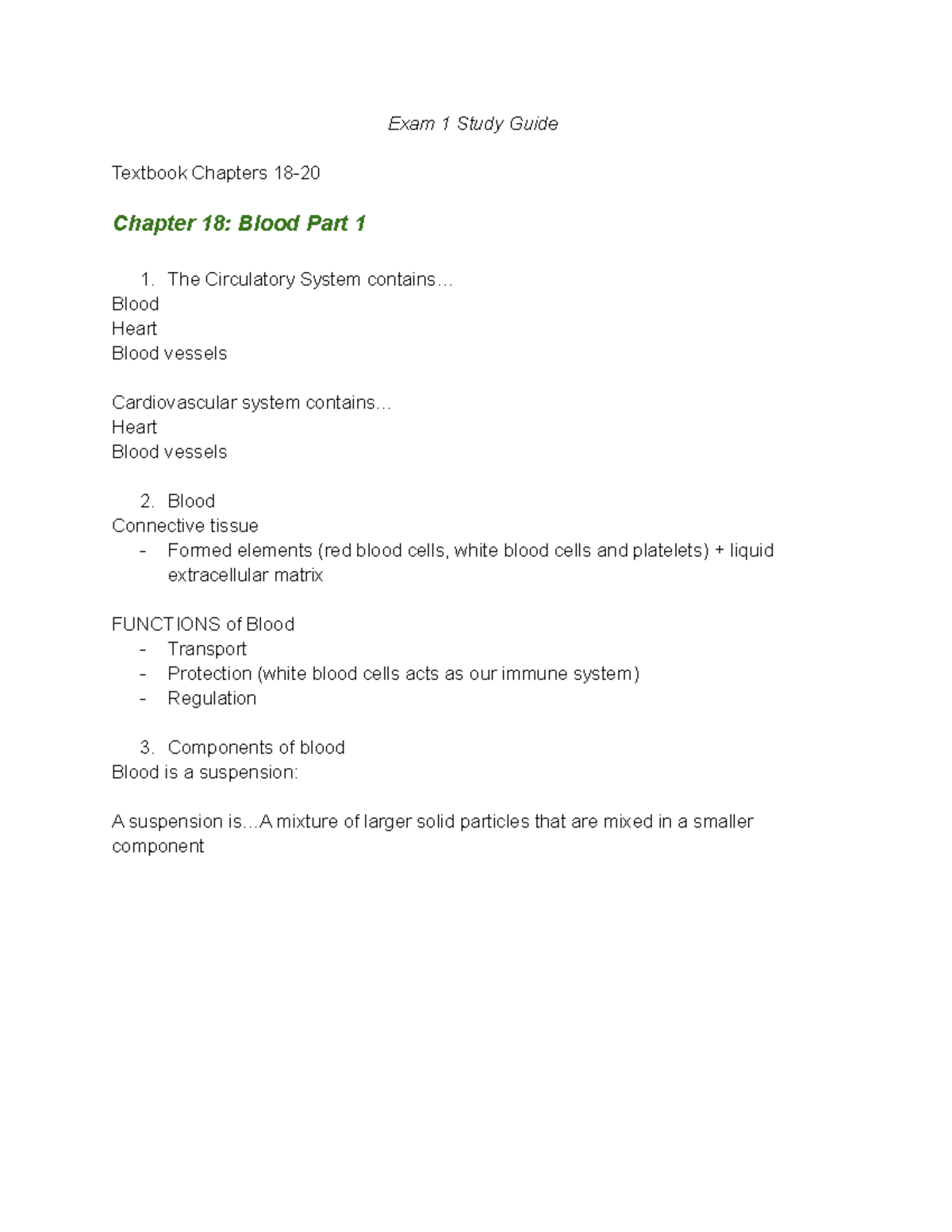 A+P 2 - Exam 1 Study Guide CH. 18-20 - Exam 1 Study Guide Textbook ...