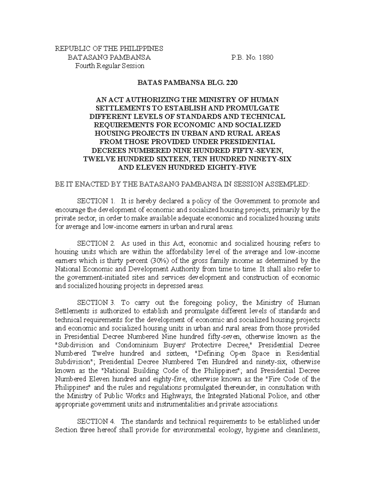 BP 220 -Standards and Technical Requirements for Economic and ...