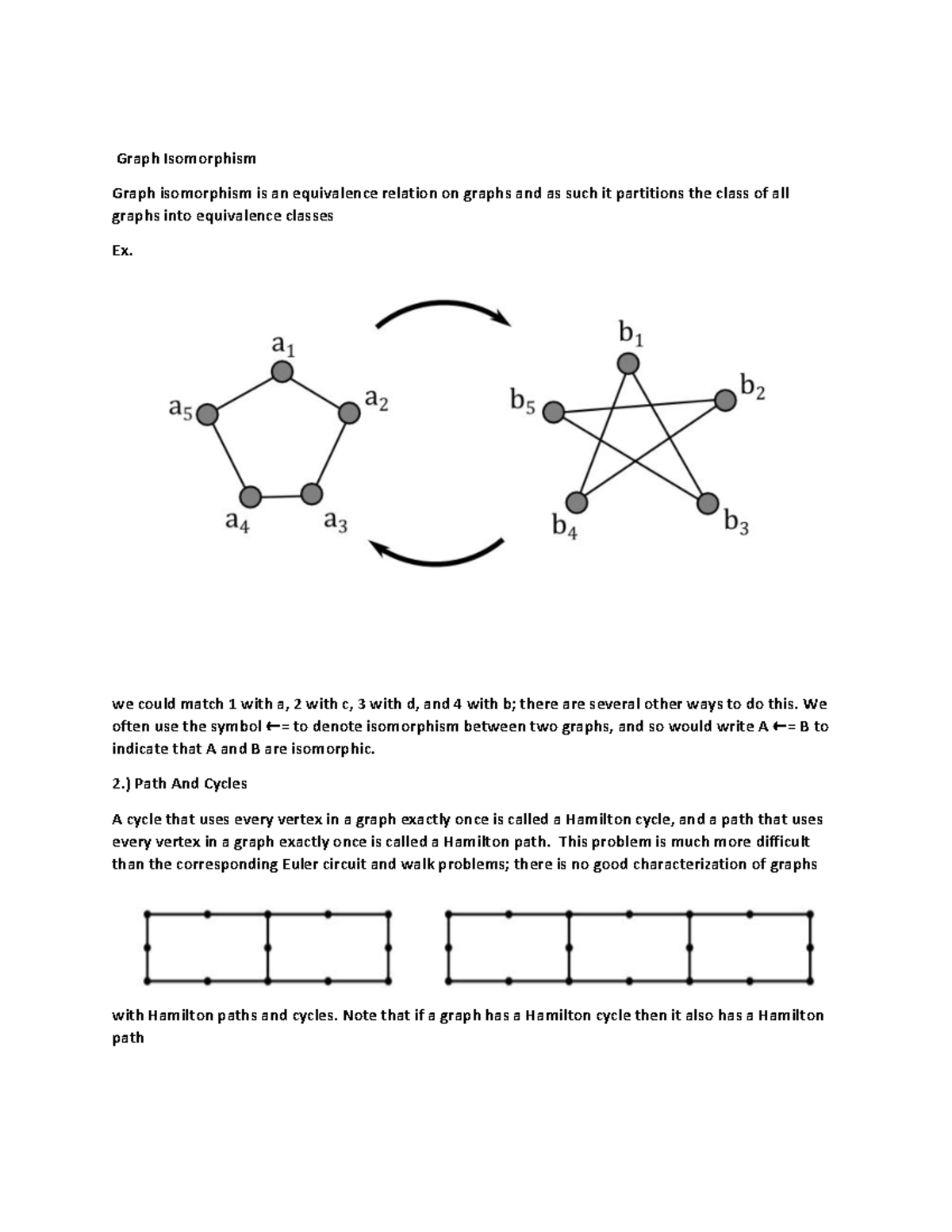 Graphs - lecture - Graph Isomorphism Graph isomorphism is an ...