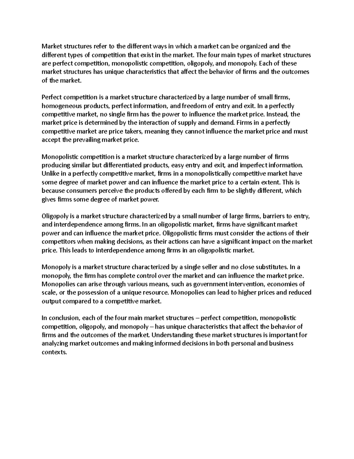 4. Market Structures- Perfect Competition, Monopolistic Competition ...