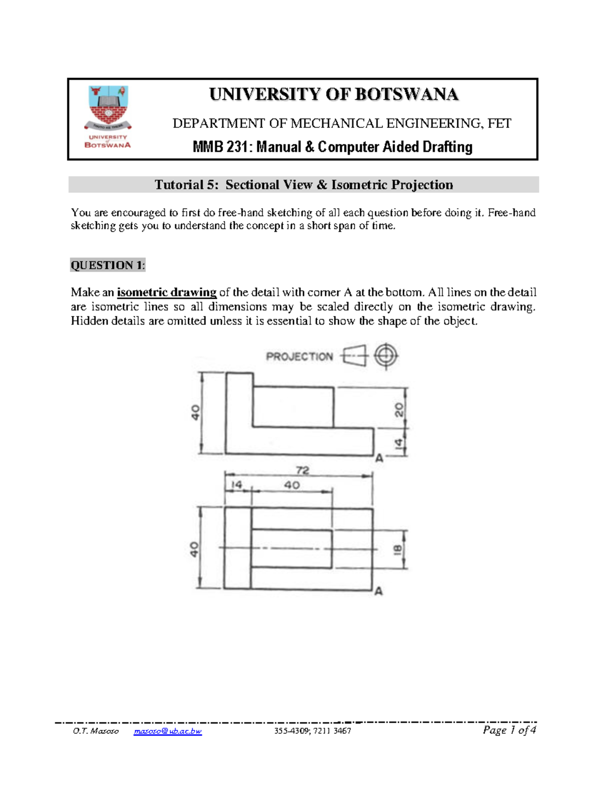2024 Tutorial 5 - Isometric Projection - Tutorial 5 : Sectional View & Isometric Projection You ...