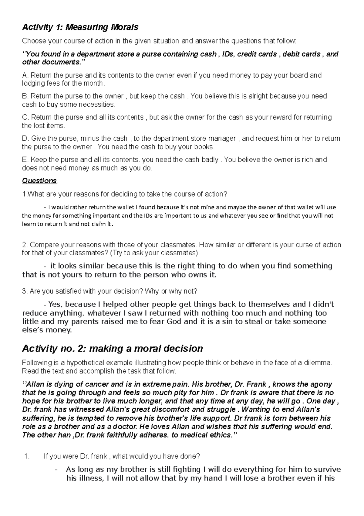 ACT 1,2,3 UTS - Question and answer that help you to understand more ...