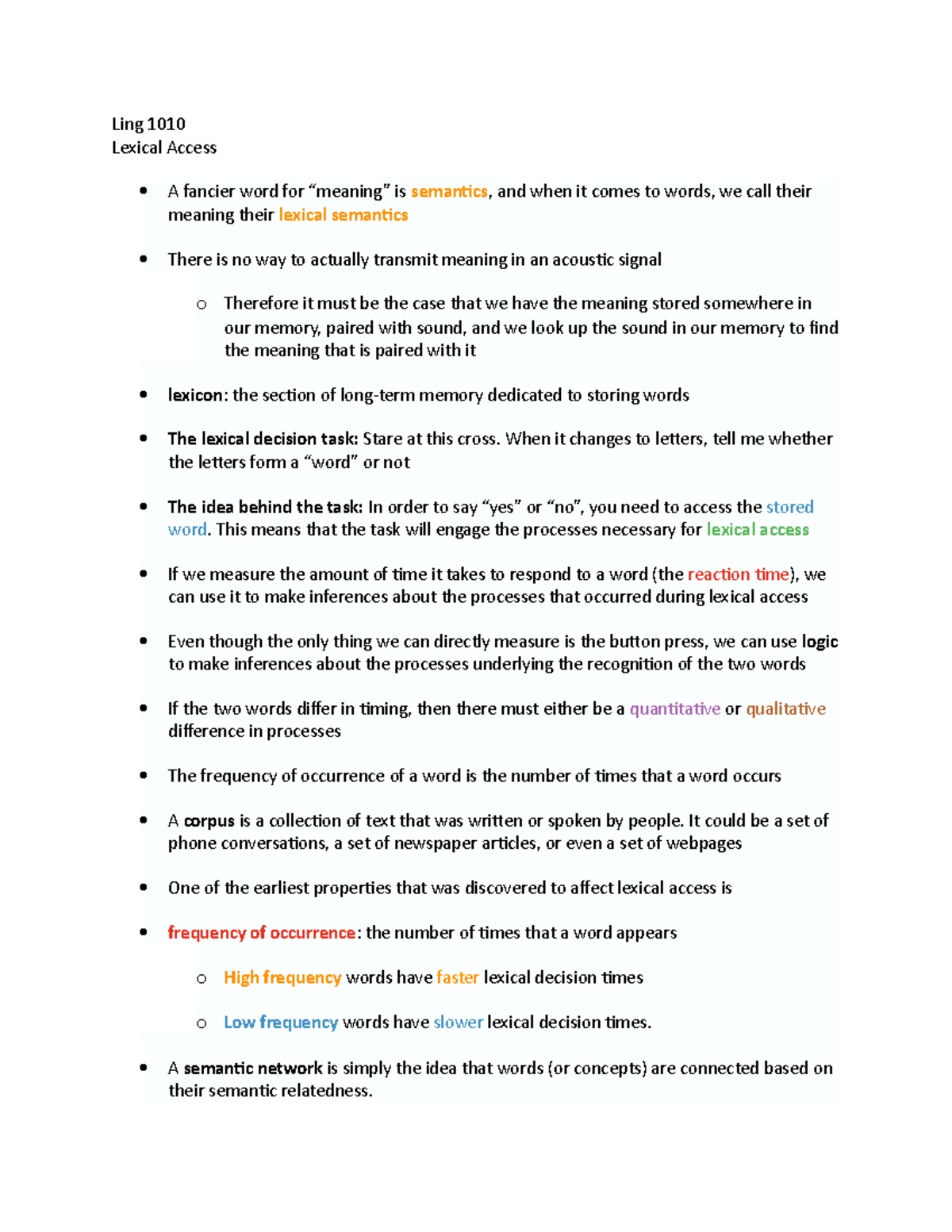 Lexical access - jon sprouse - Ling 1010Lexical Access A fancier word ...