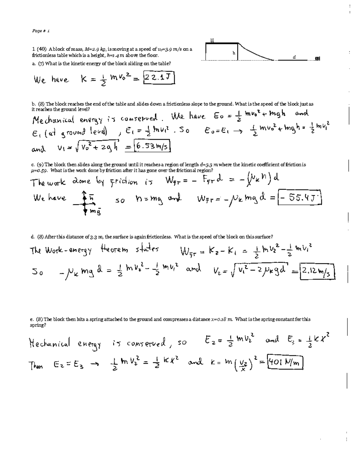 Practice Problems Set-2-Solutions - Page# 1 1. (40) A block ofmass, M=2 ...
