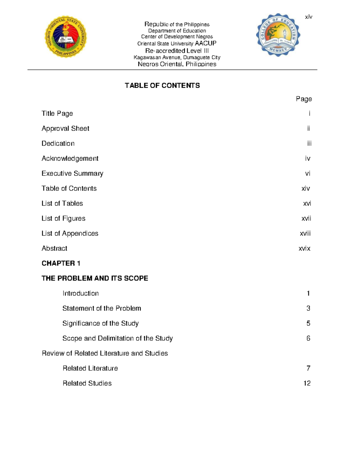 Table OF Contents tle Final 4 printing - xiv RepubDepartmenlic of the ...