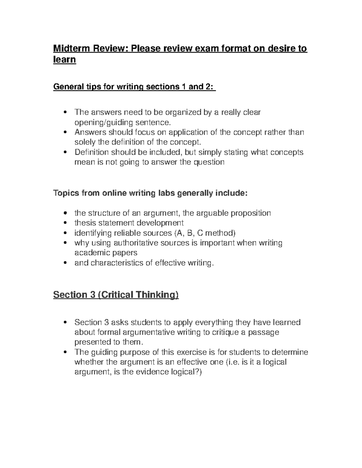 Midterm Review tips - Exam tips for bio - Midterm Review: Please review ...