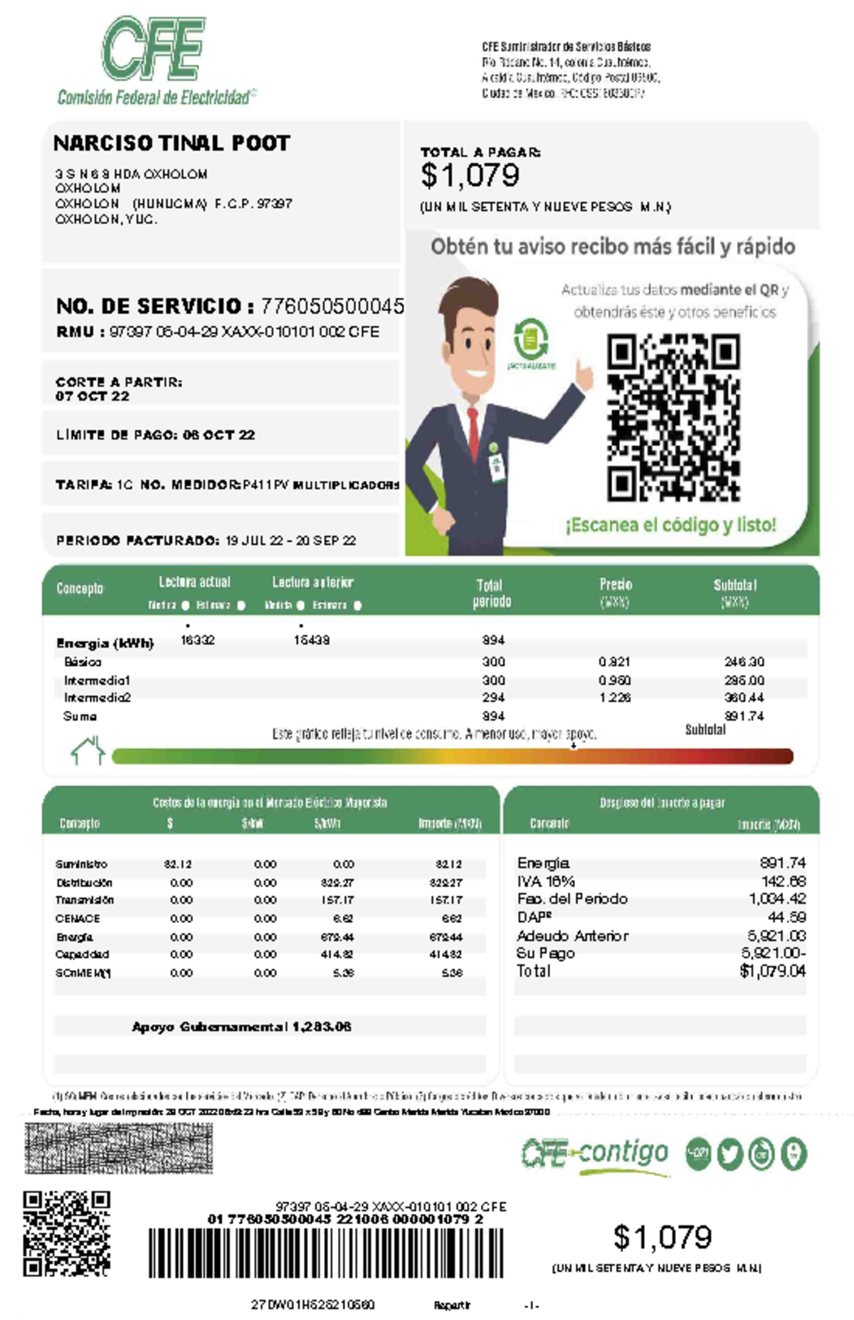 776050500045 - sadasdas - TOTAL A PAGAR: $1, (UN MIL SETENTA Y NUEVE ...