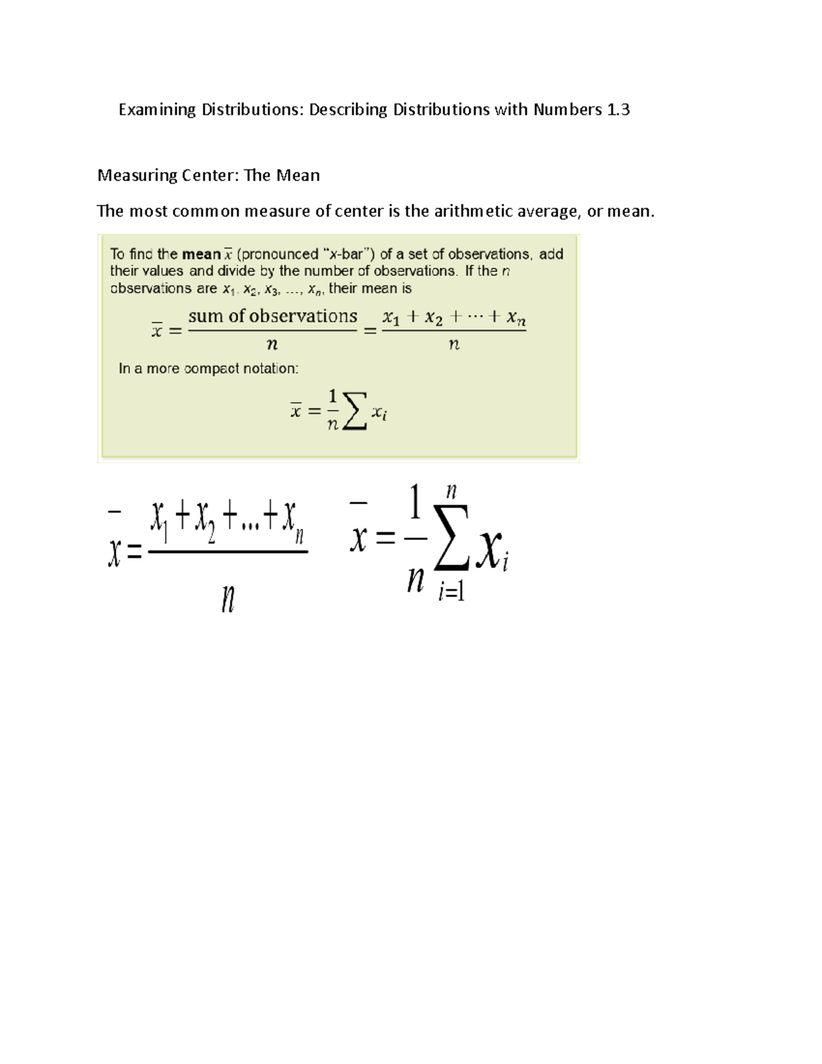 SC-MATH-1532 Chapter 1 part 3 - Examining Distributions: Describing ...