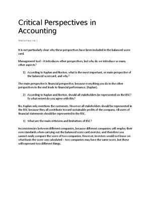 Critical Perspectives in Accounting - Assessment - Critical ...