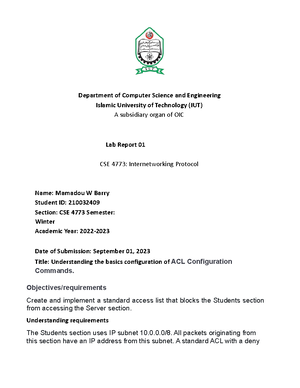 210032409 ACL Protocol LAB Report - Department of Computer Science and ...