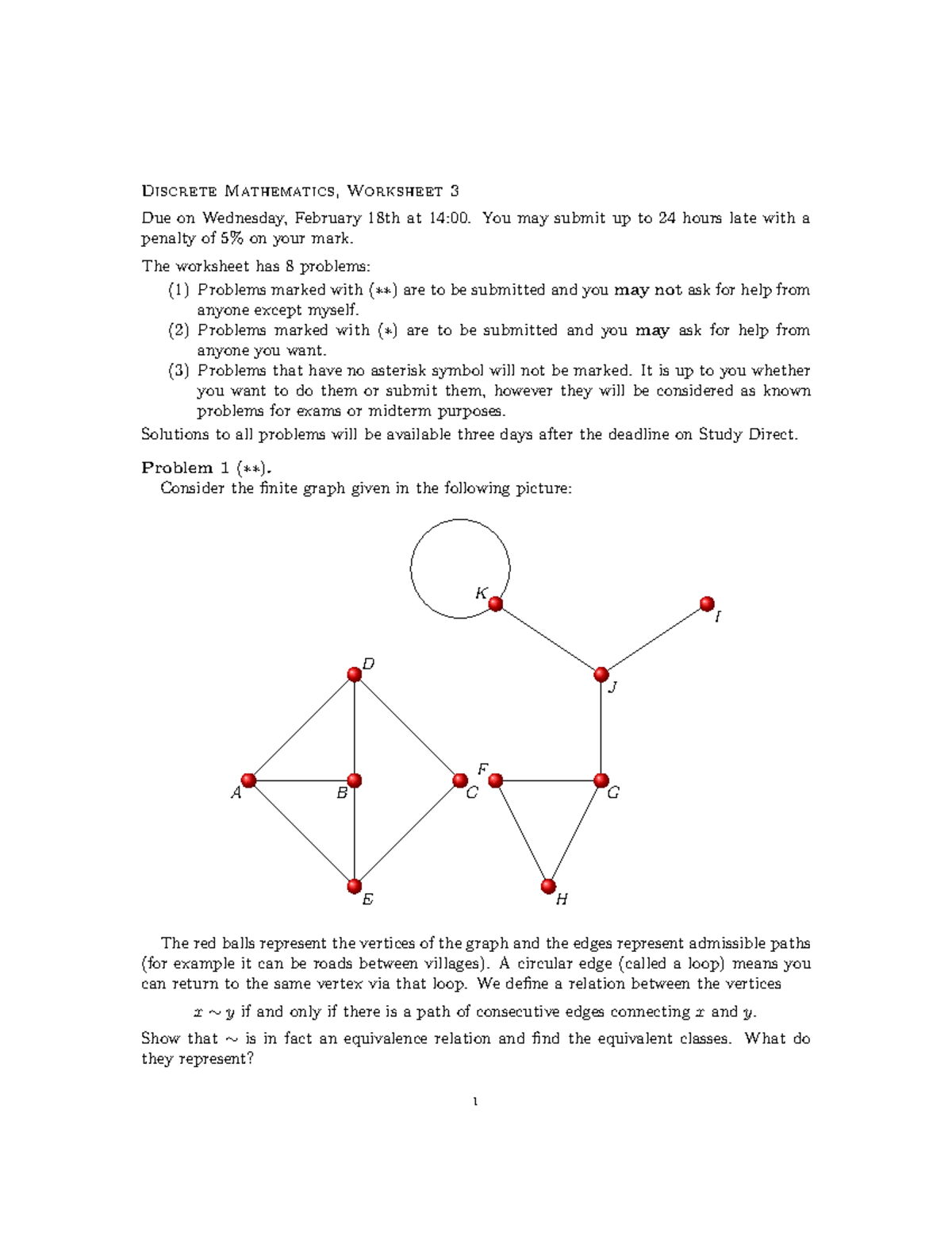 Discrete mathematics worksheet 3 - Discrete Mathematics, Worksheet 3 ...