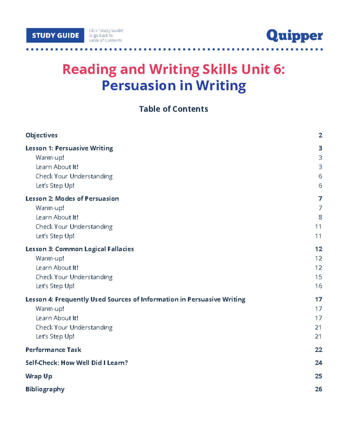 Reading and Writing Skills Unit 6 Persuasion in Writing - Reading and ...