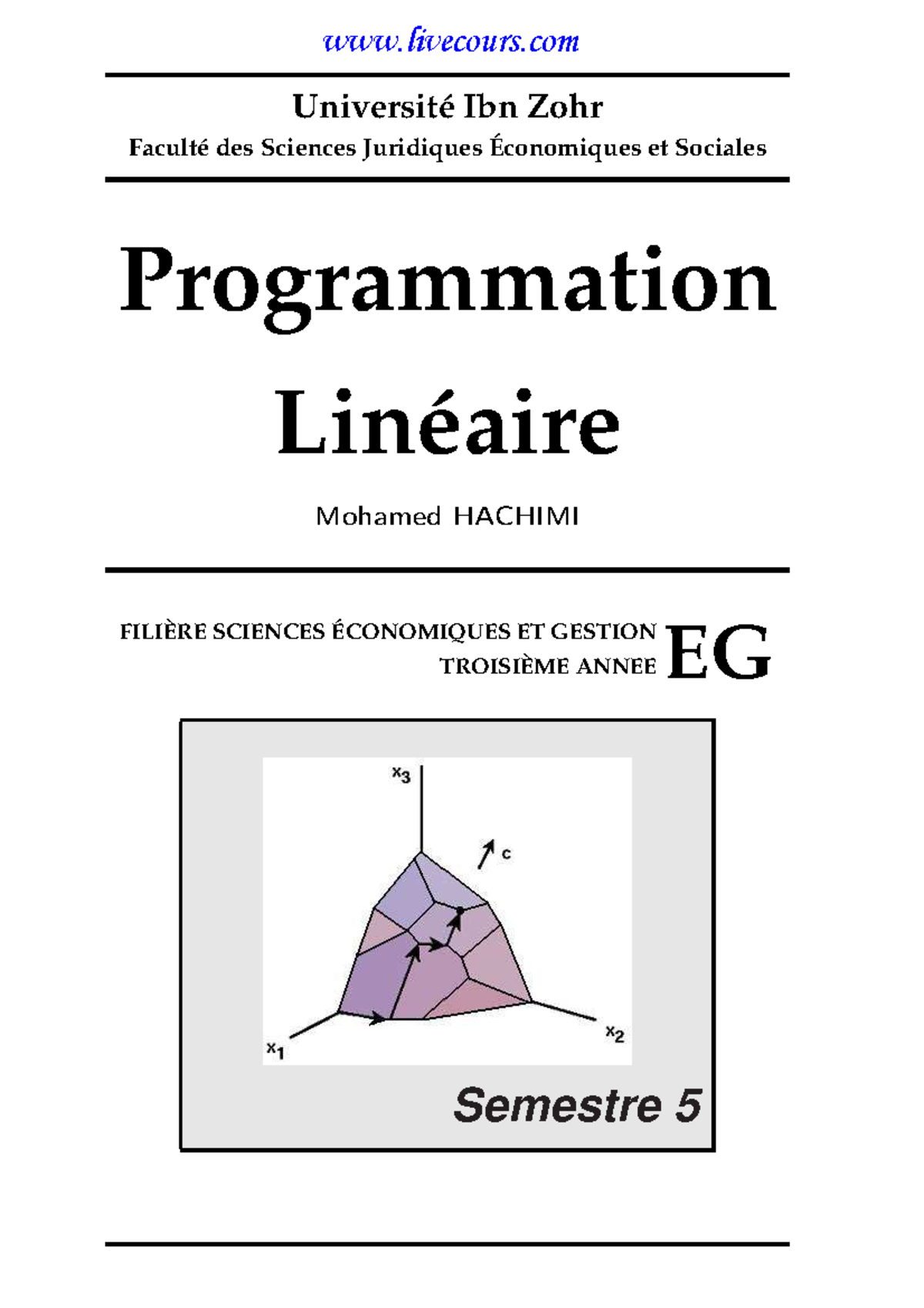 Programmation-Linéaire - Université Ibn Zohr Faculté des Sciences ...