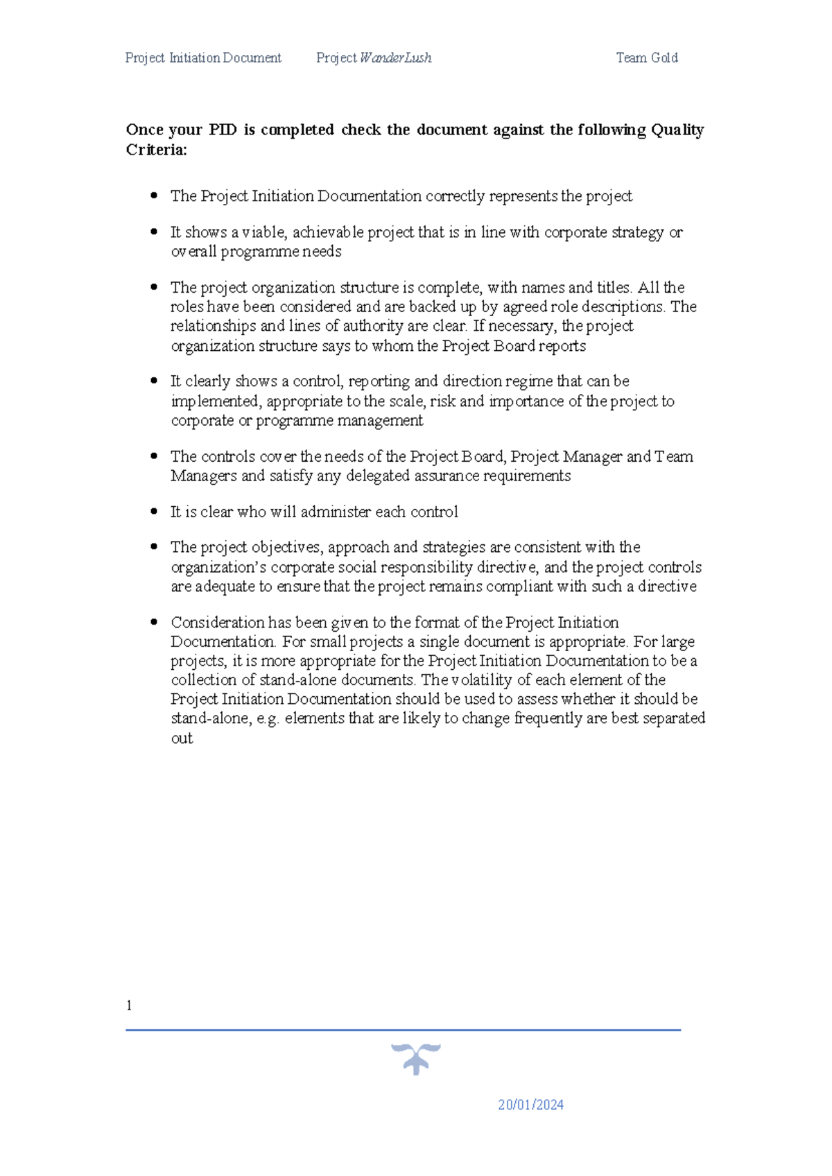 Final PID Document - project - Once your PID is completed check the ...