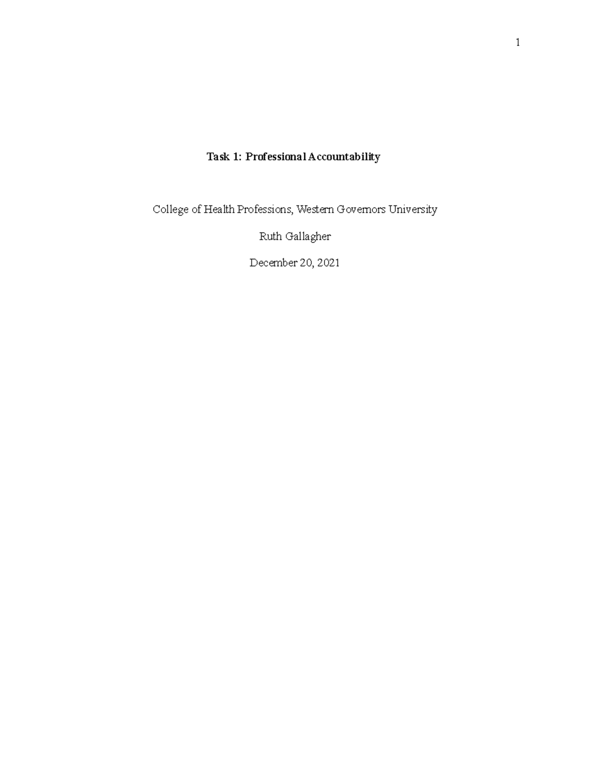 C304 Task 1 Professional Accountabilty 2 - Task 1: Professional ...