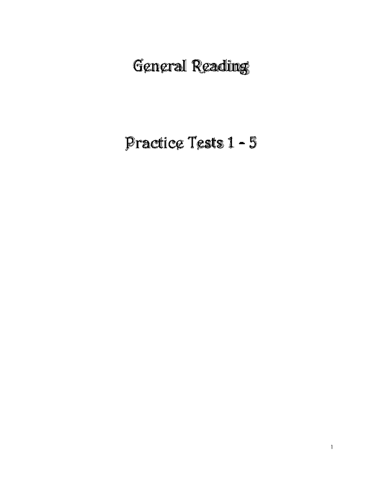 Complete Guide-General Reading - General Tests 1 – 5 Reading Practice ...