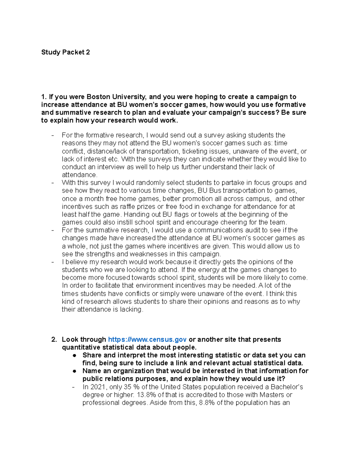 Study Packet 2 - Todd Van Hoosear - Study Packet 2 If you were Boston ...