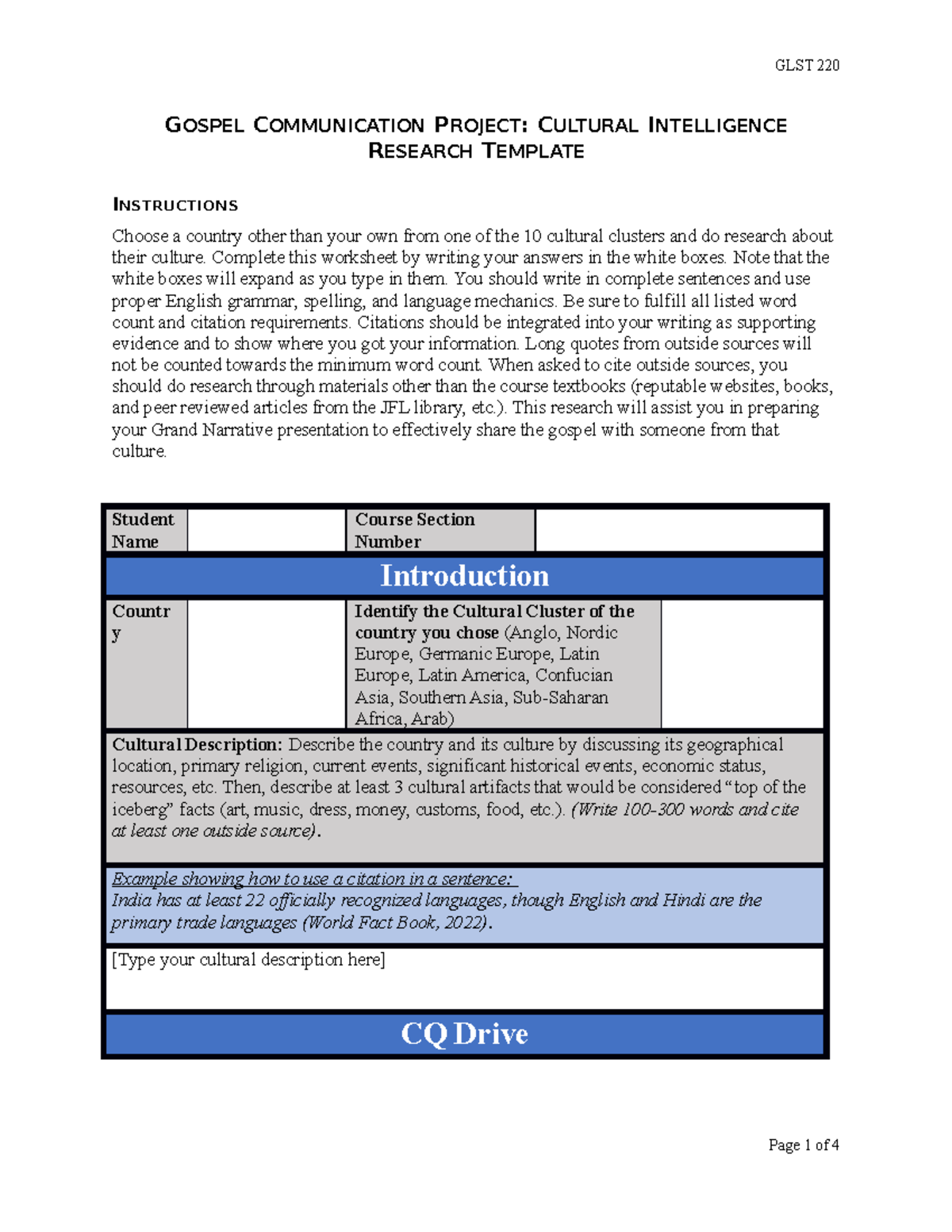 Gospel+Communication+Project+Cultural+Intelligence+Research+Template - GOSPEL COMMUNICATION ...
