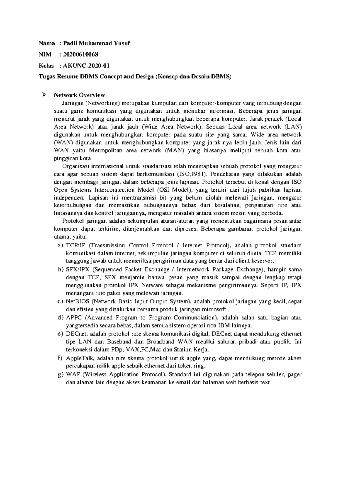 Sistem Manajemen Database-Konsep dan Desain DBMS - Nama : Padli ...