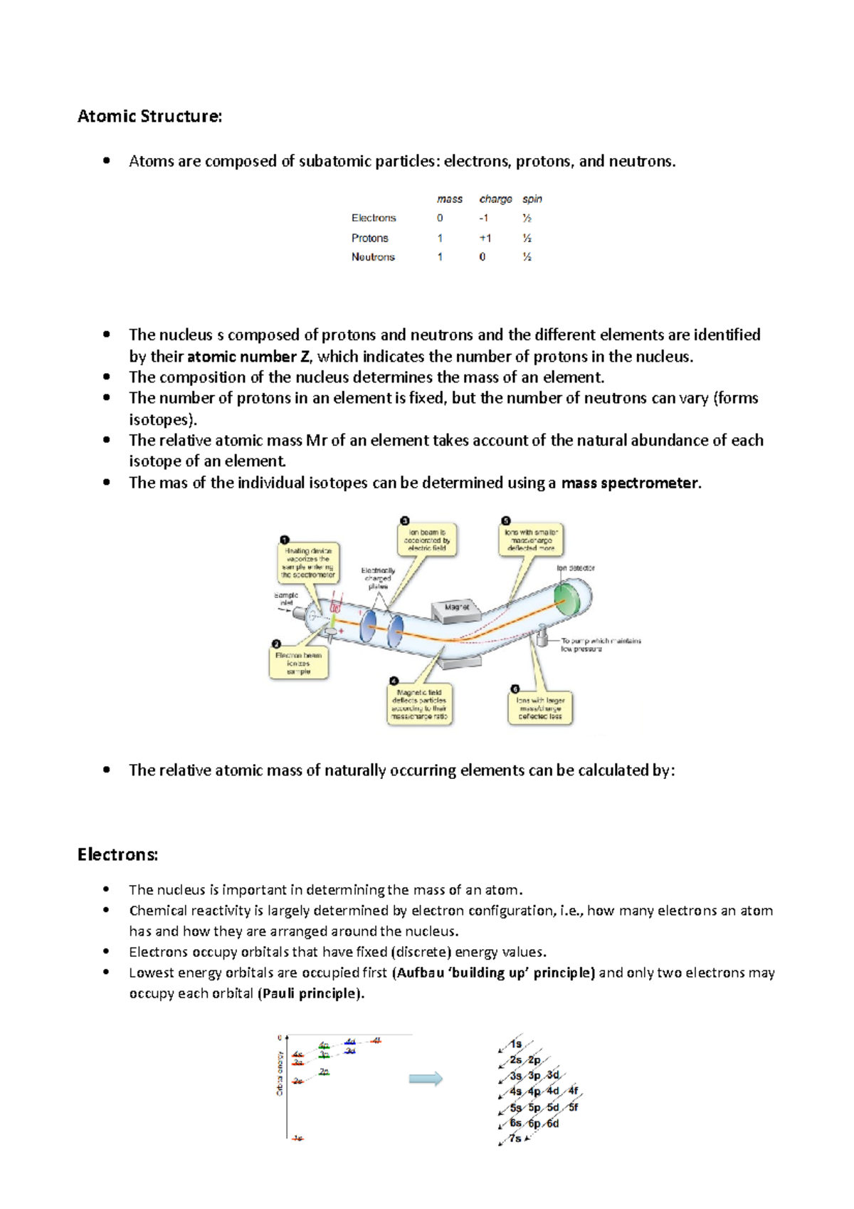 Structure and Bonding - Lecture Note - Atomic Structure: Atoms are ...