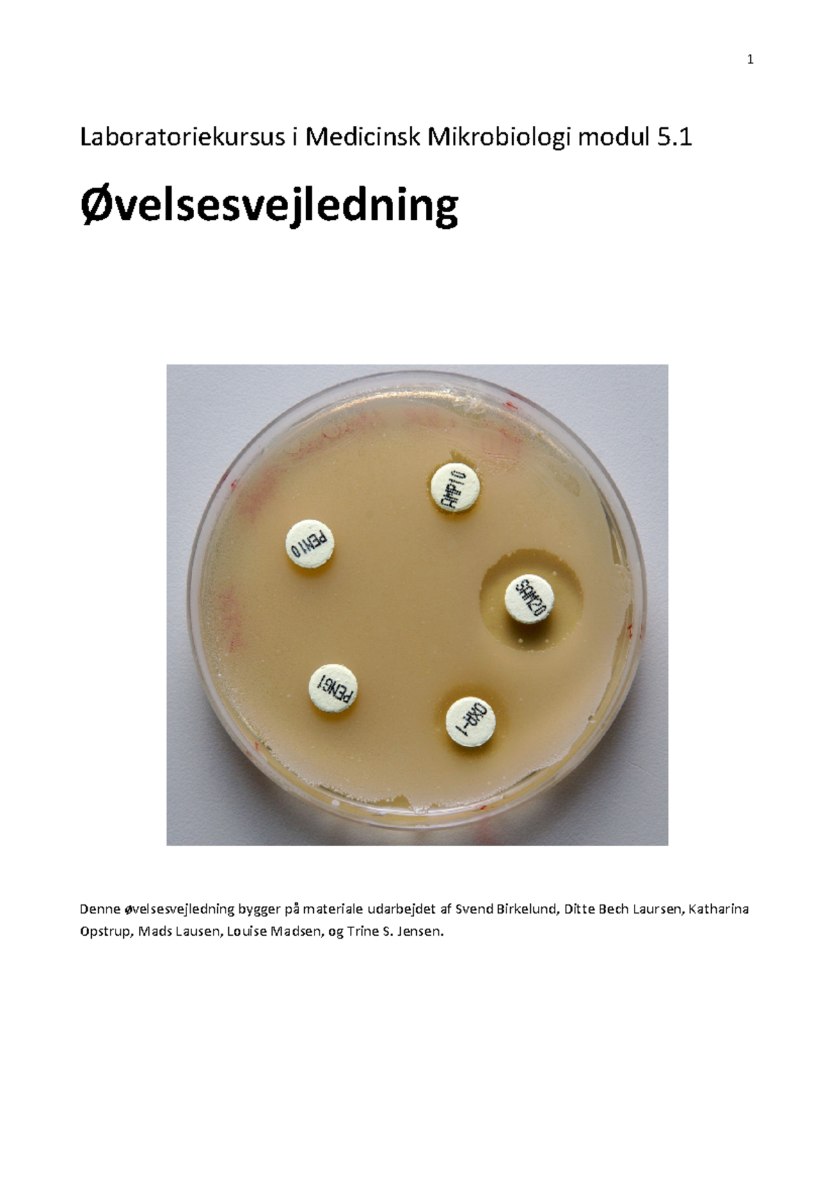 Øvelsesvejledning 2023 - Laboratoriekursus i Medicinsk Mikrobiologi ...