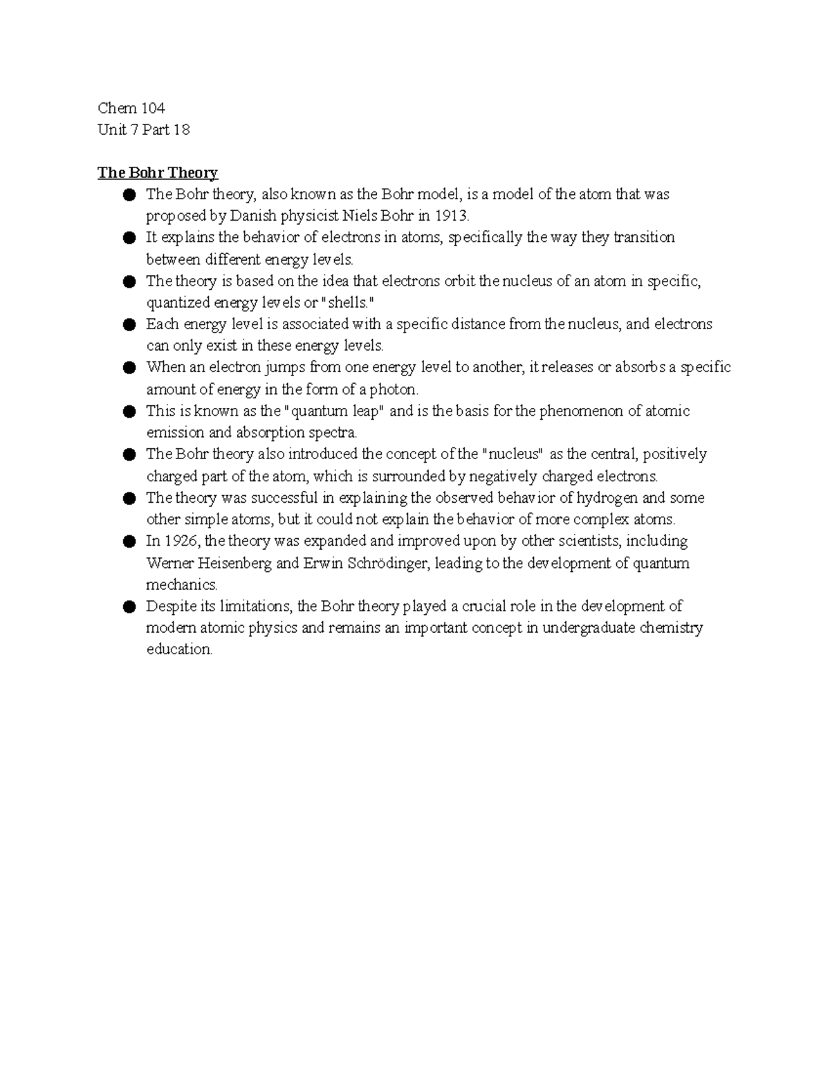 General Chemistry 104 Unit 7 Part 18 Notes - Chem 104 Unit 7 Part 18 ...