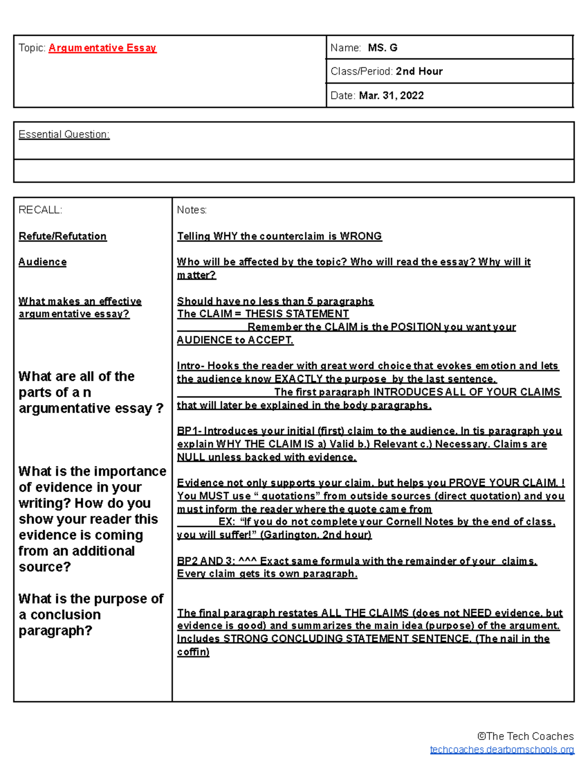 Essay Notes ela everday use ! I don't have a tittle they are just NOTES ...