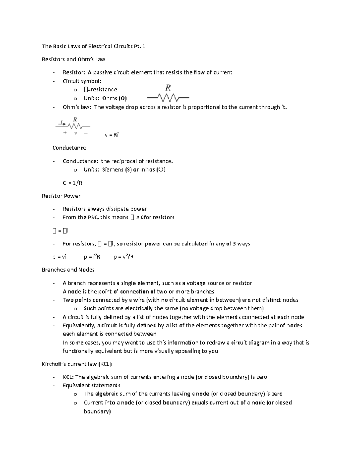 Lecture 4 Basic Laws of Electrical Circuits 1 - The Basic Laws of ...