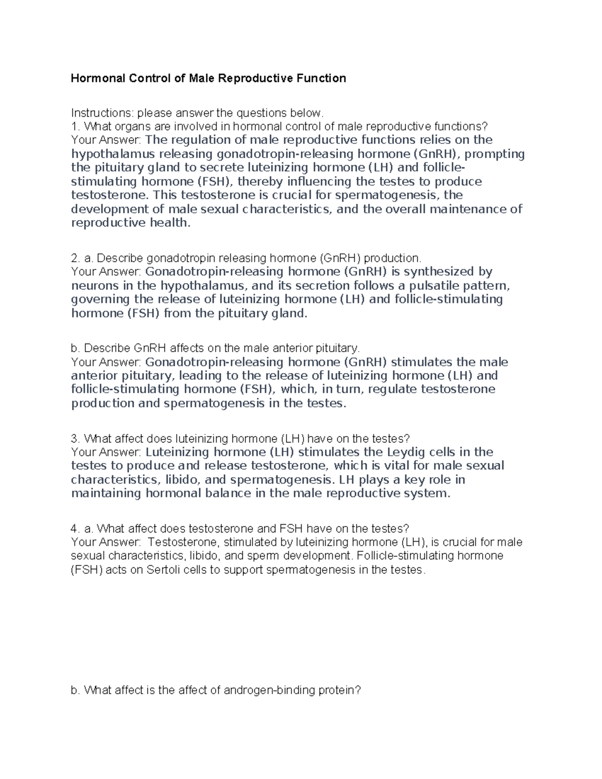 Hormonal Control of Male Reproductive Function ANP 2 chap 28 - Hormonal ...