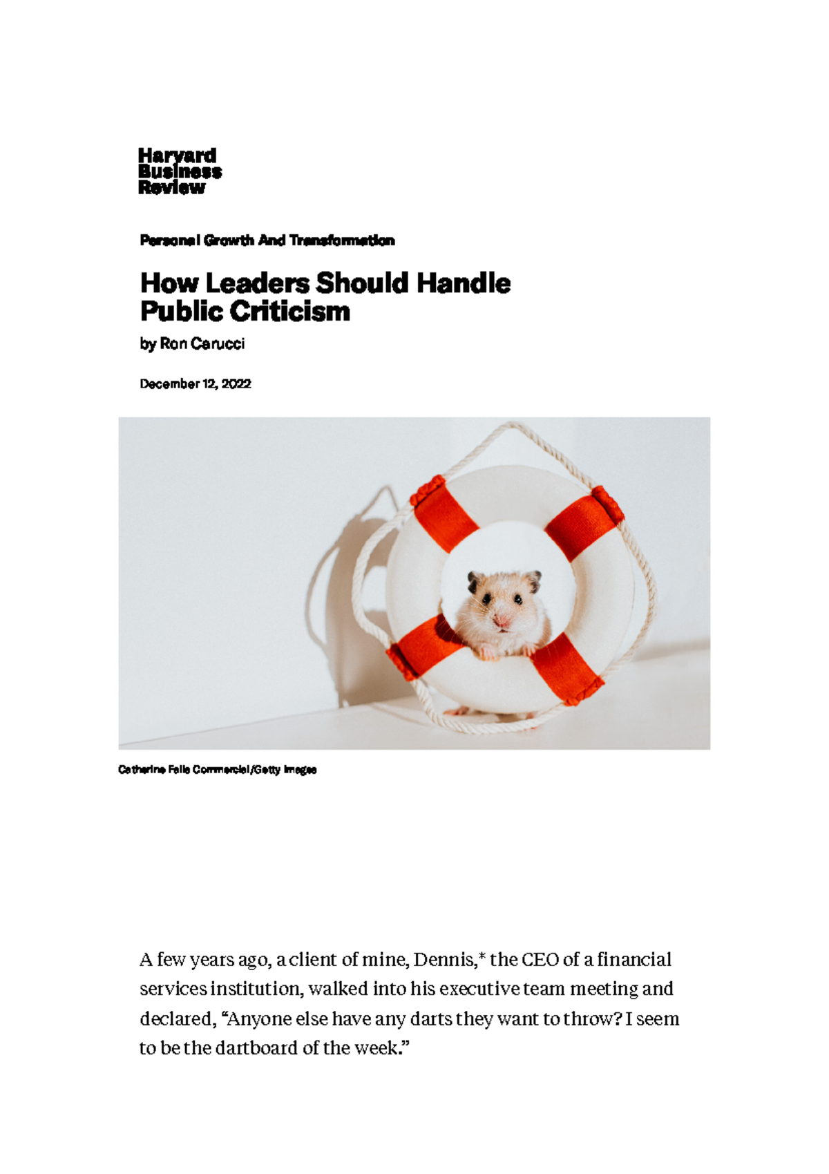 Business English Article :How Leaders Should Handle Public Criticism ...