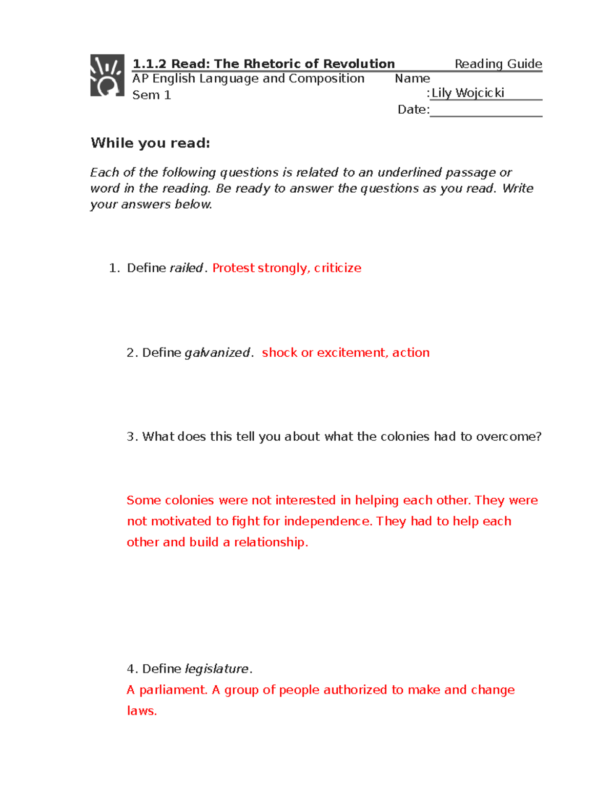 1.1.2 Read - The Rhetoric of Revolution (Reading guide) - 1.1 Read: The ...