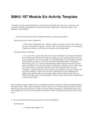 SNHU 107 Module Six Activity Template - SNHU 107 Module Six Activity ...