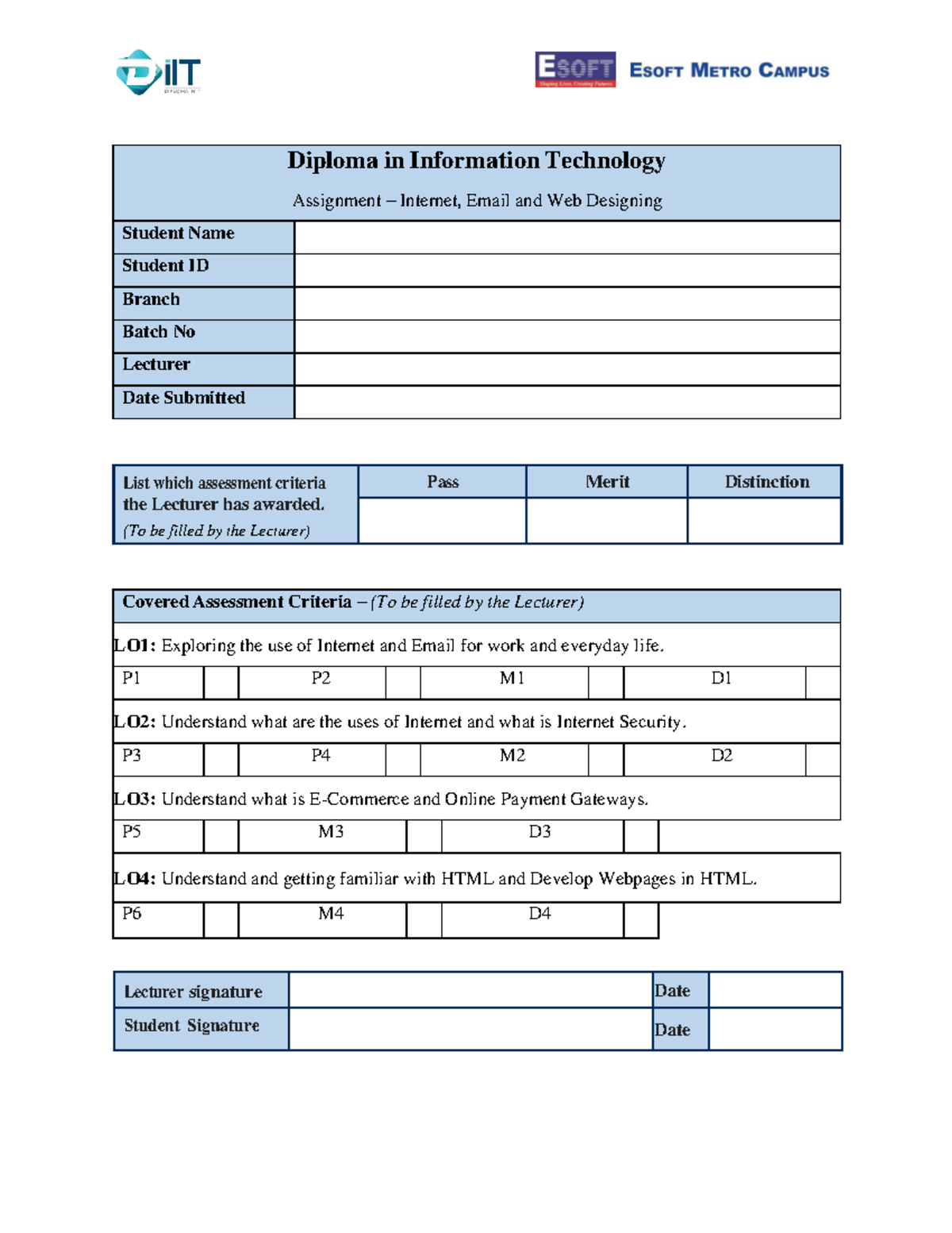 Unit 05 Assignment (Internet, Email and Web Designing) - Diploma in ...