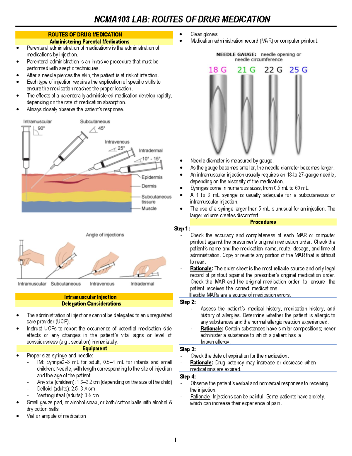 Routes of Drug Administration - 1 Delegation Considerations ...