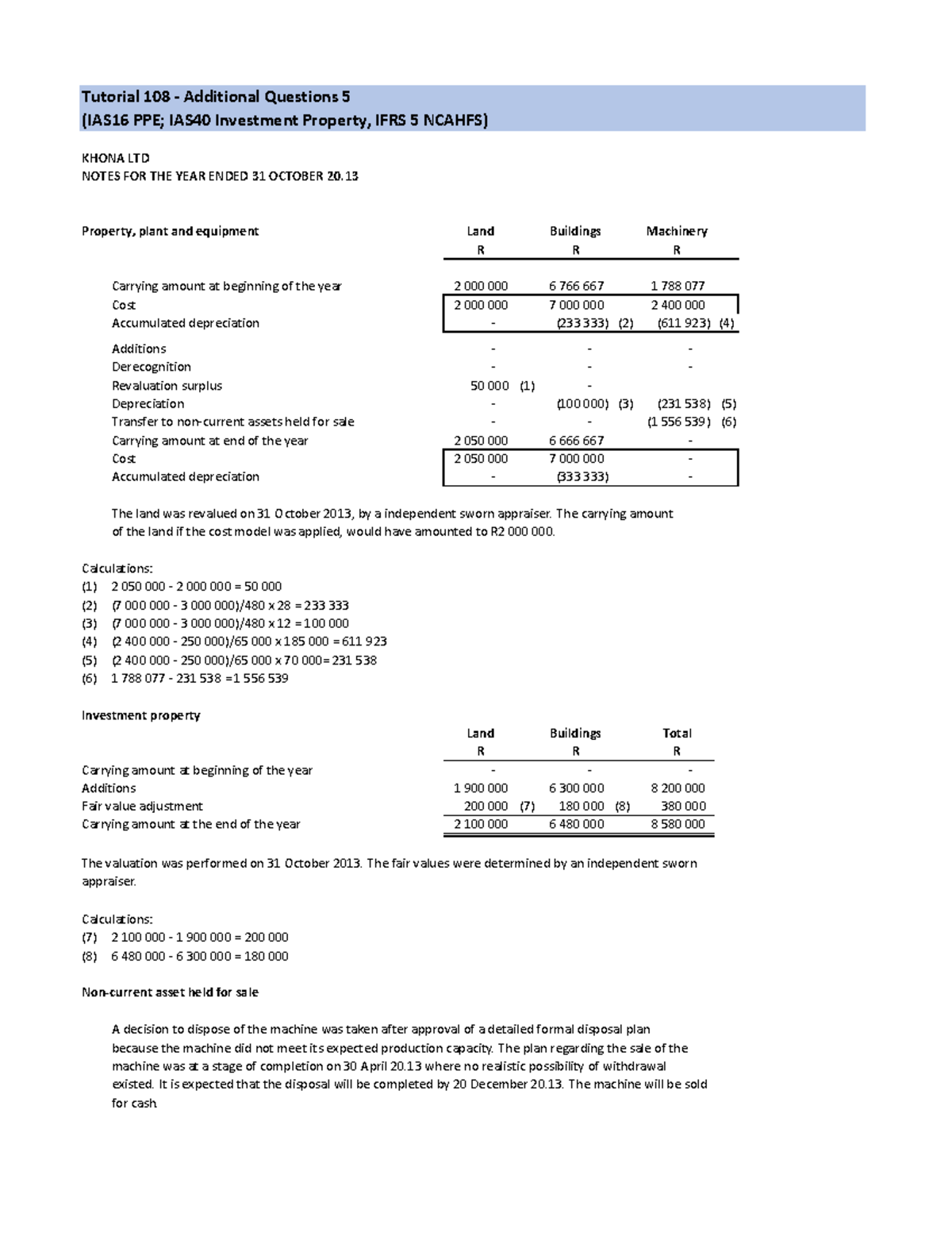 FAC3764 tutorial letter 108 question 5 - Tutorial 108 - Additional ...