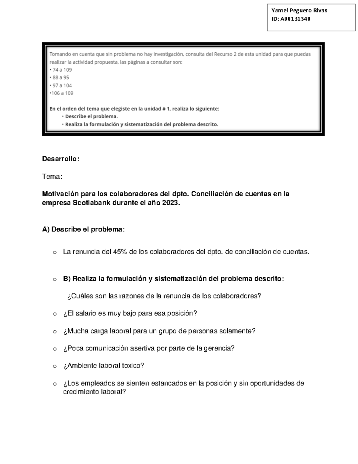 Peguero-Yamel-Descripcion y formulacion del problema - Desarrollo: Tema ...