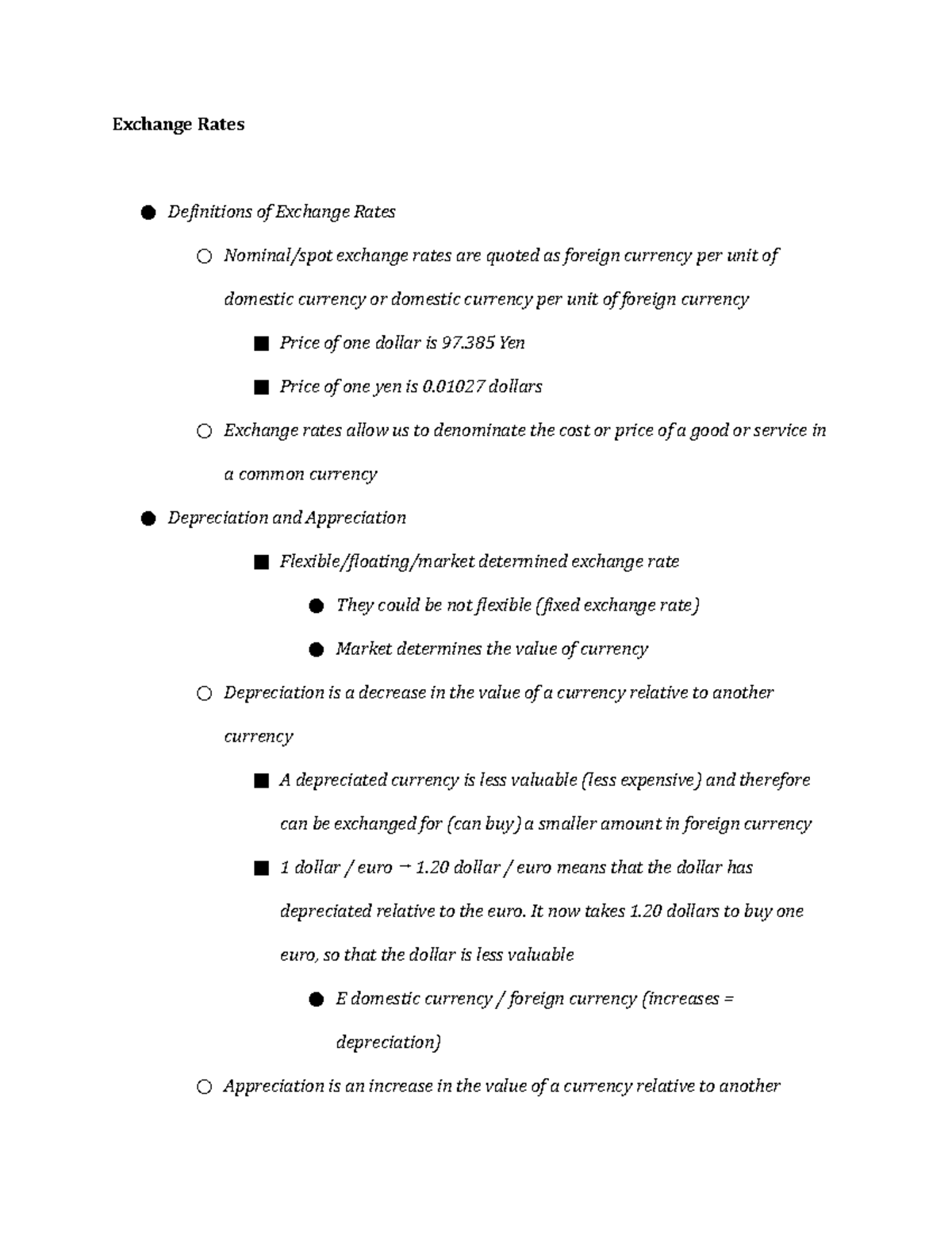 Exchange Rates - Professor Verna - Exchange Rates Definitions of ...