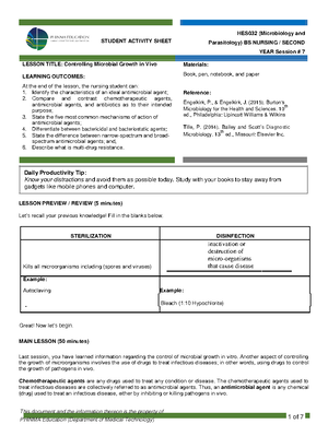 HES 032 AK SAS 5-8 - SAS 1-4 - HES 032 ANSWER KEY (LECTURE) SAS 5 Answer: D Rationale ...
