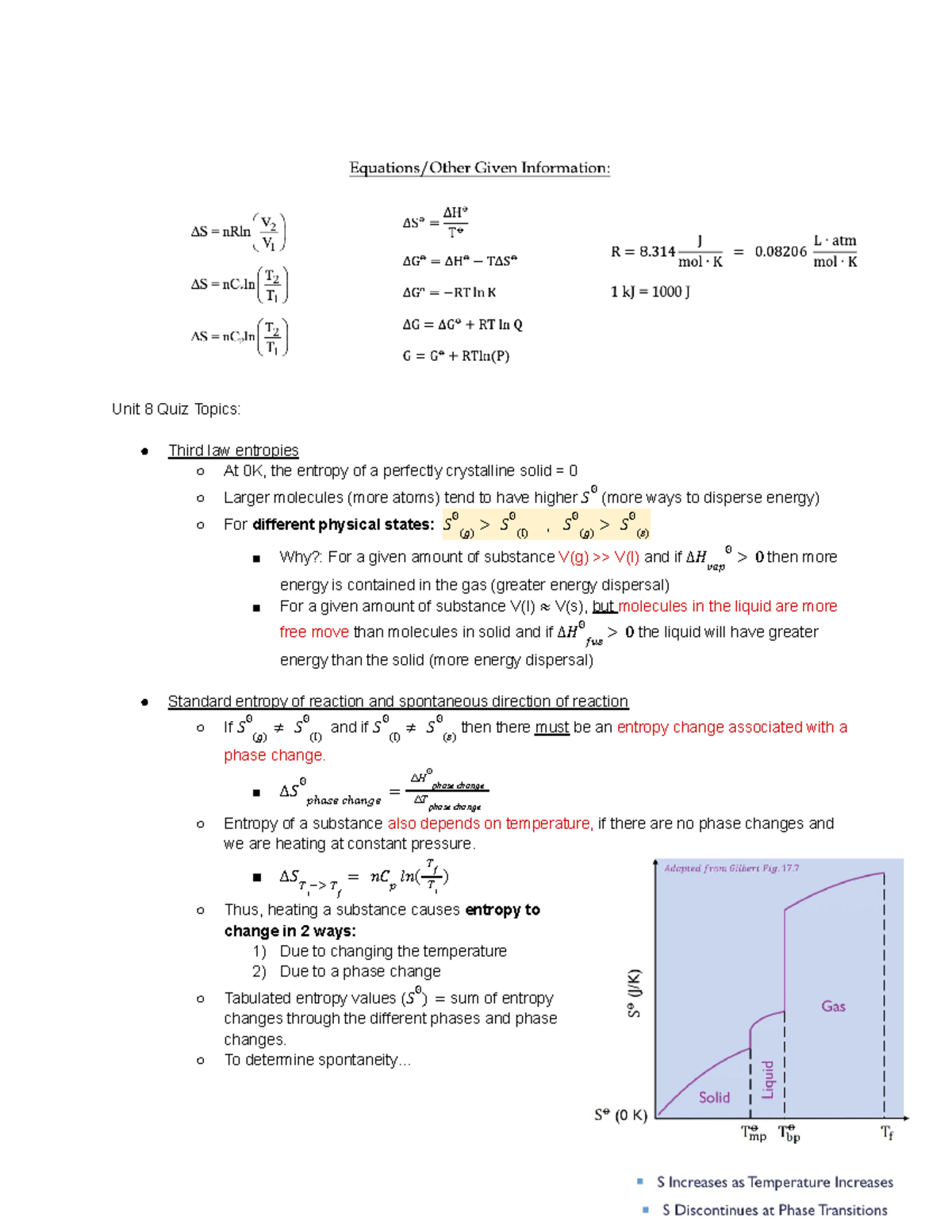 Chem Unit 8 quiz - Summary General Chemistry Ii - Unit 8 Quiz Topics ...