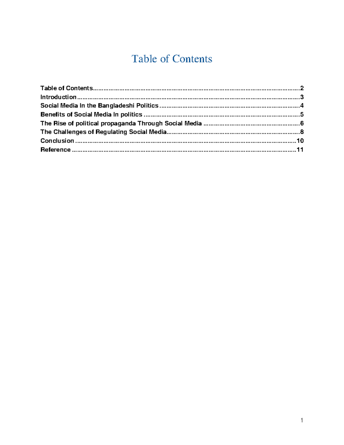 Pol101-assignment - Table of Contents Table of Contents Table of ...