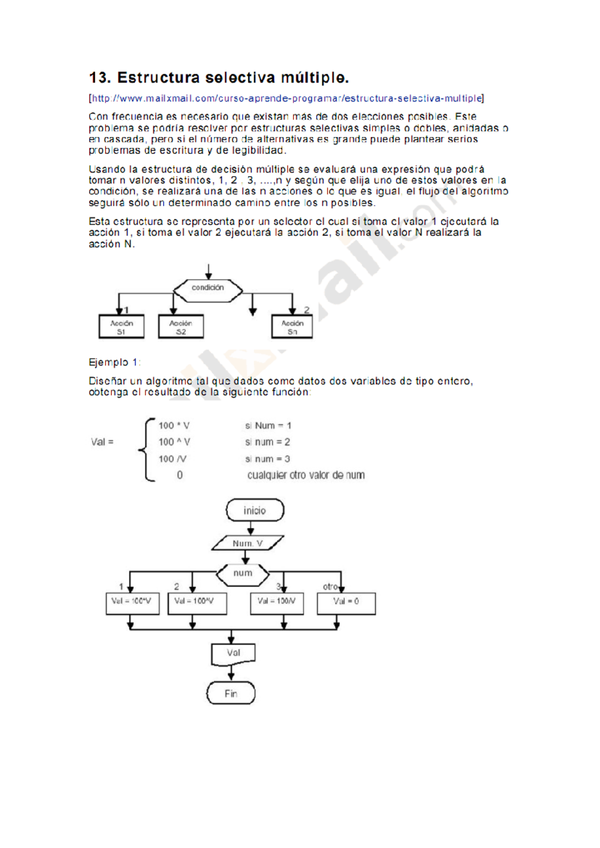 4.4 Selectiva Multiple - Algoritmos y Lenguajes de Programación - Studocu