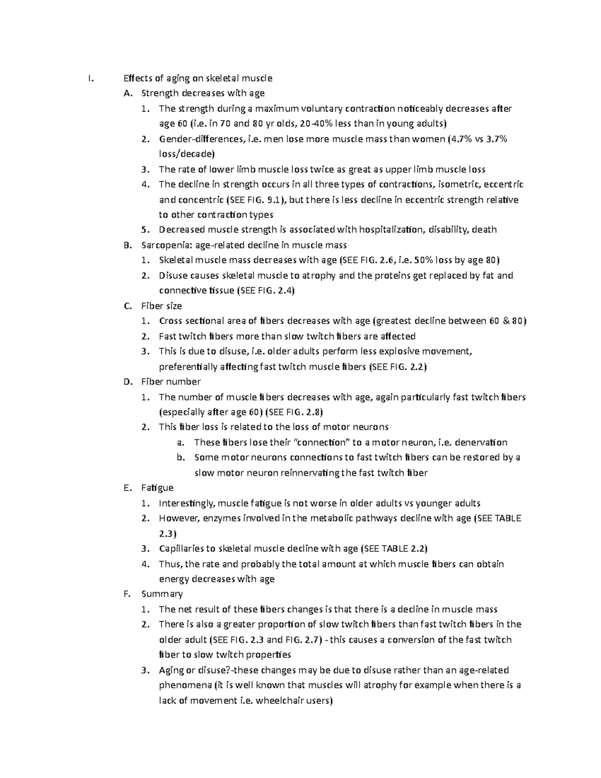 KIN4500 Lecture 3musculoskeletal aging-1 - I. Effects of aging on ...