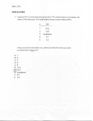 Success Assignment 7 - Derivative Practice - MAC 2311 - Studocu