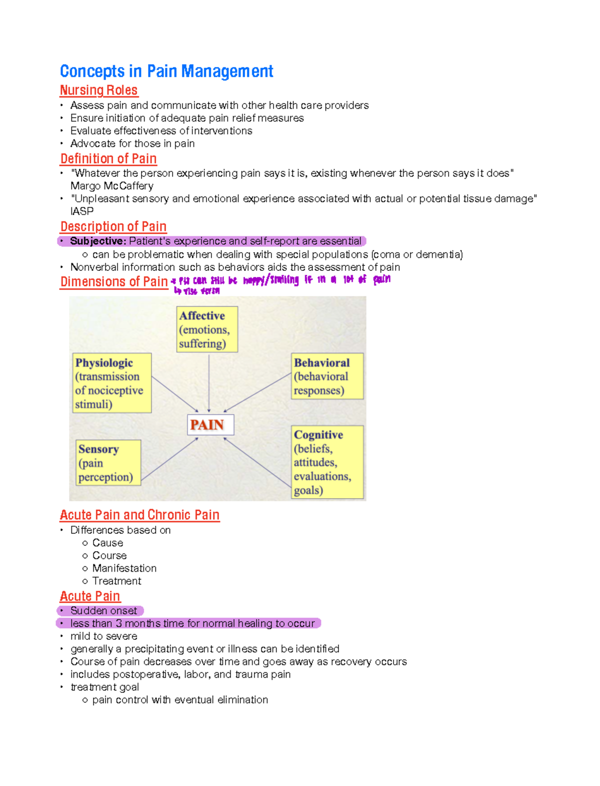 Concepts in Pain Management - Concepts in Pain Management Nursing Roles ...
