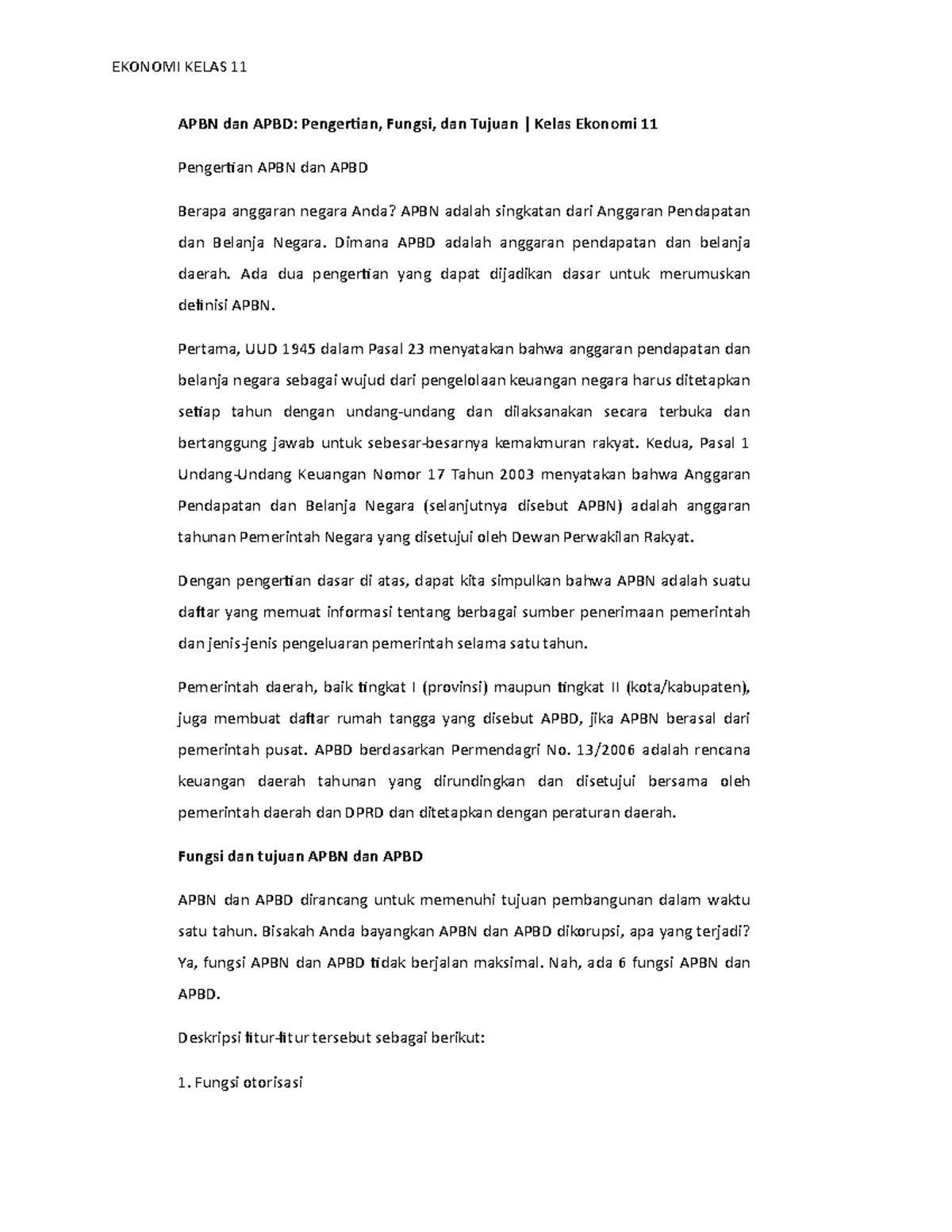 APBN dan APBD Ekonomi Kelas 11 - EKONOMI KELAS 11 APBN dan APBD ...