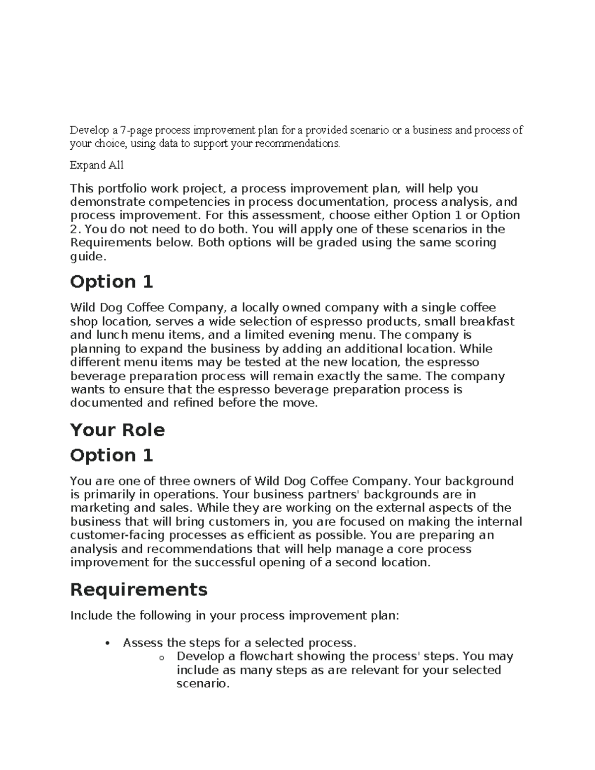 Assessment 1 MBA-FPX5016 - Assessment 1 Process Improvement Plan Develop a 7-page process - Studocu