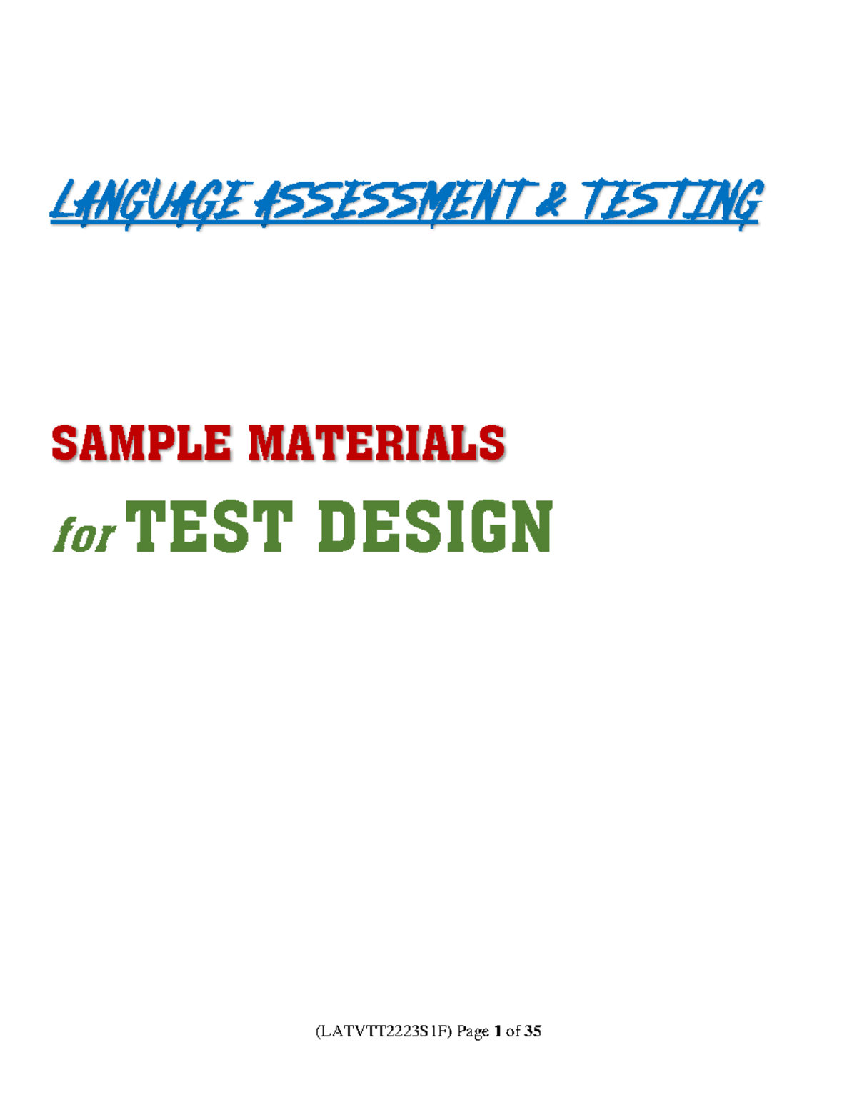 LAT Final 2223S1 – Sample material for Test design - Language ...