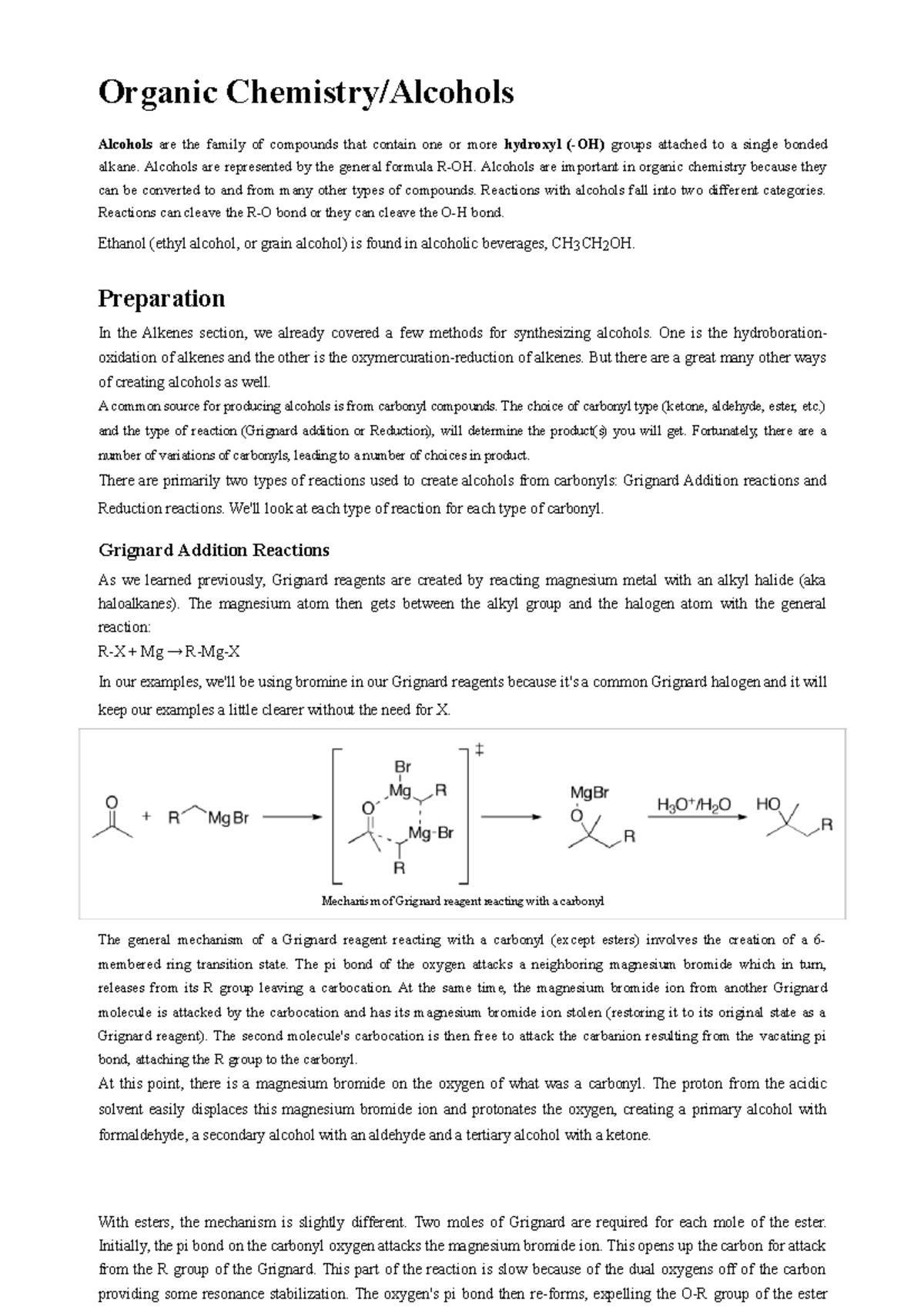 Organic Chemistry - Alcohols - Organic Chemistry/Alcohols Alcohols are ...